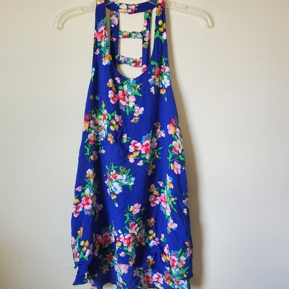 Paper Heart | Tops | Paper Heart Floral Blue Tunic Dress Size 8 | Poshmark